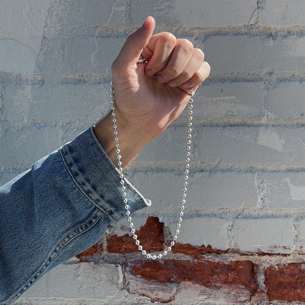 Jonas Studio Men's Sterling Silver | 5MM Ball Chain Necklace | 23 ...