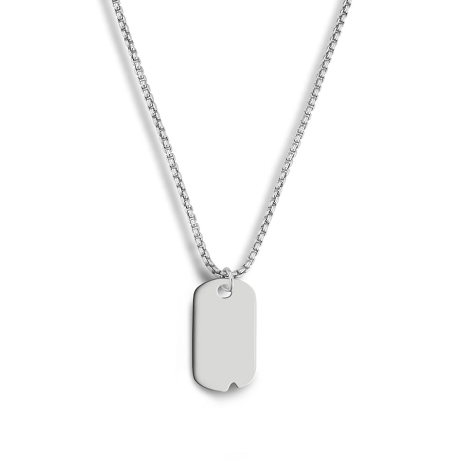 Jonas Studio Men's Sterling Silver Dog Tag ID Pendant | Ned Necklace