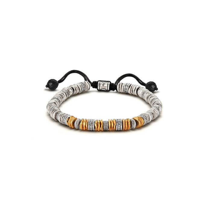 Jonas Studio Men's Sterling Silver Multi-Textured Beaded Bracelet | NoMad Bracelet