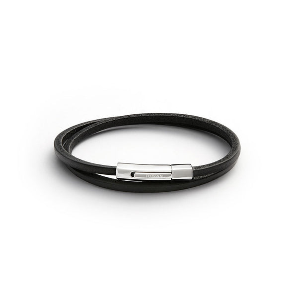 Jonas Studio Men's Black & Brown Leather Wrap Bracelet | Bedford Wrap