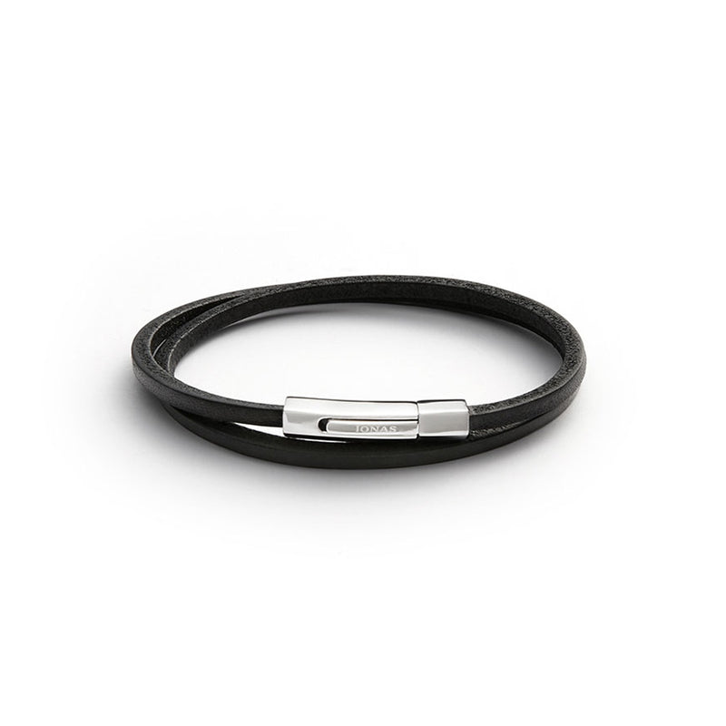 Jonas Studio Men's Black & Brown Leather Wrap Bracelet | Bedford Wrap